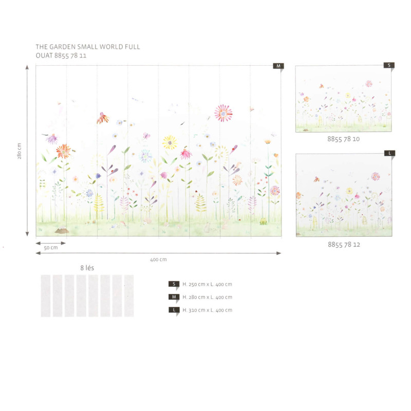 Panoramique The Garden Small World Bouquet 400x250 cm ONCE UPON A TIME