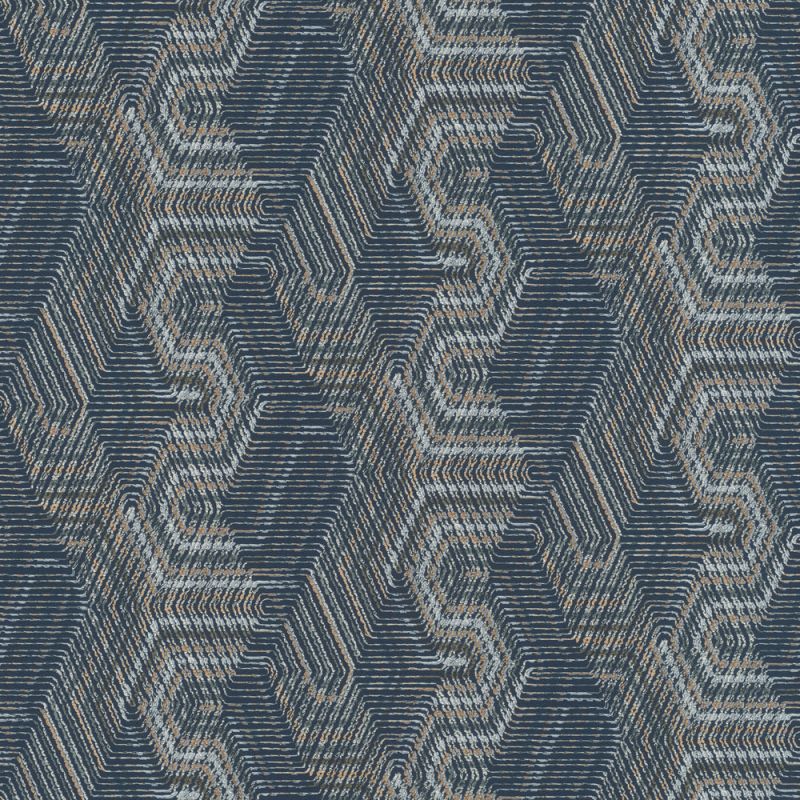 Papier peint Broderie Africaine bleu - African Queen - Rasch - 751949